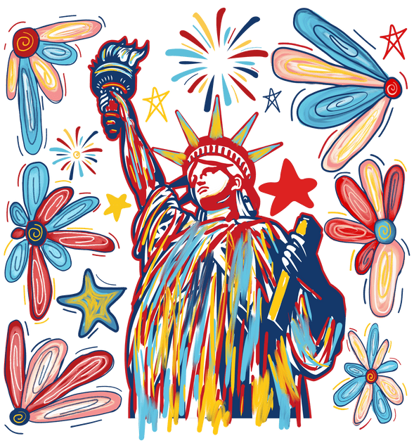 Colorful Statue of Liberty DTF (direct-to-film) Transfer – Twisted ...