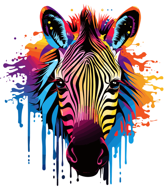 Colorful Zebra Color Drip DTF (direct-to-film) Transfer – Twisted Image ...