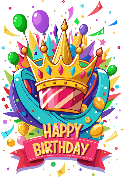 Crown & Jewels Happy Birthday DTF (direct-to-film) Transfer – Twisted ...