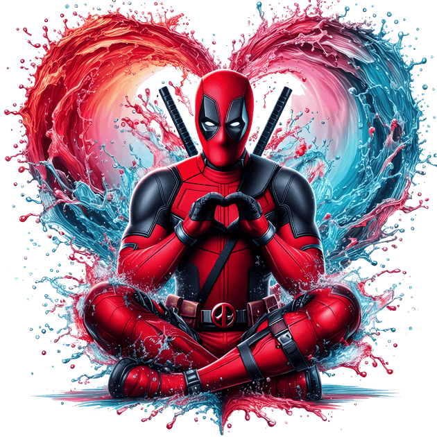 Deadpool Hearts DTF (direct-to-film) Transfer – Twisted Image Transfers