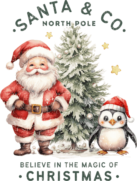 Distressed Santa With a Christmas Tree DTF (direct-to-film) Transfer ...