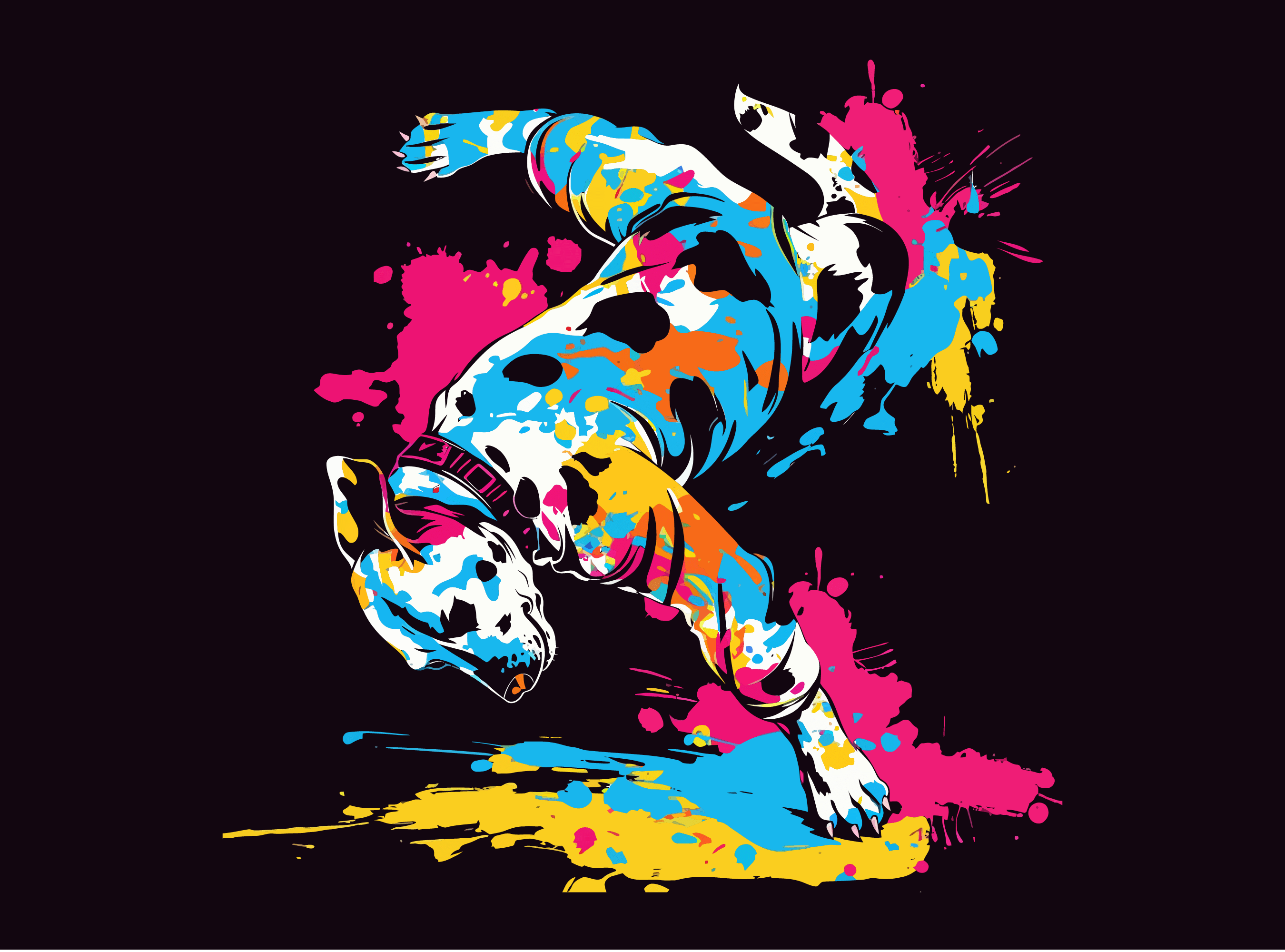 Dog Break Dancing Color Drip DTF (direct-to-film) Transfer – Twisted ...