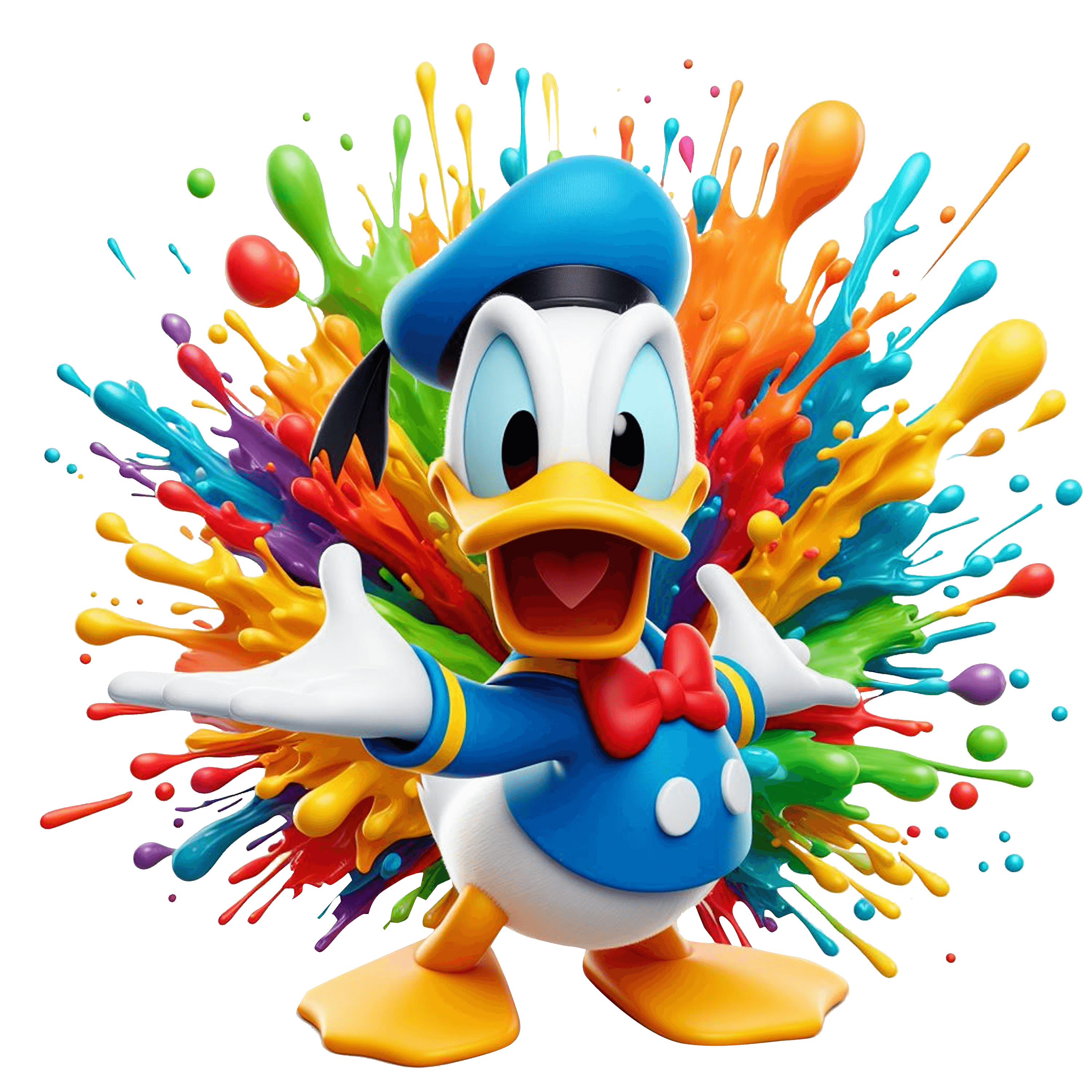 Donald Duck Color Drip Splatter DTF (direct-to-film) Transfer – Twisted ...