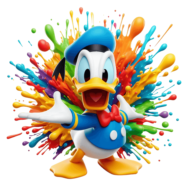 Donald Duck Color Drip Splatter DTF (direct-to-film) Transfer – Twisted ...