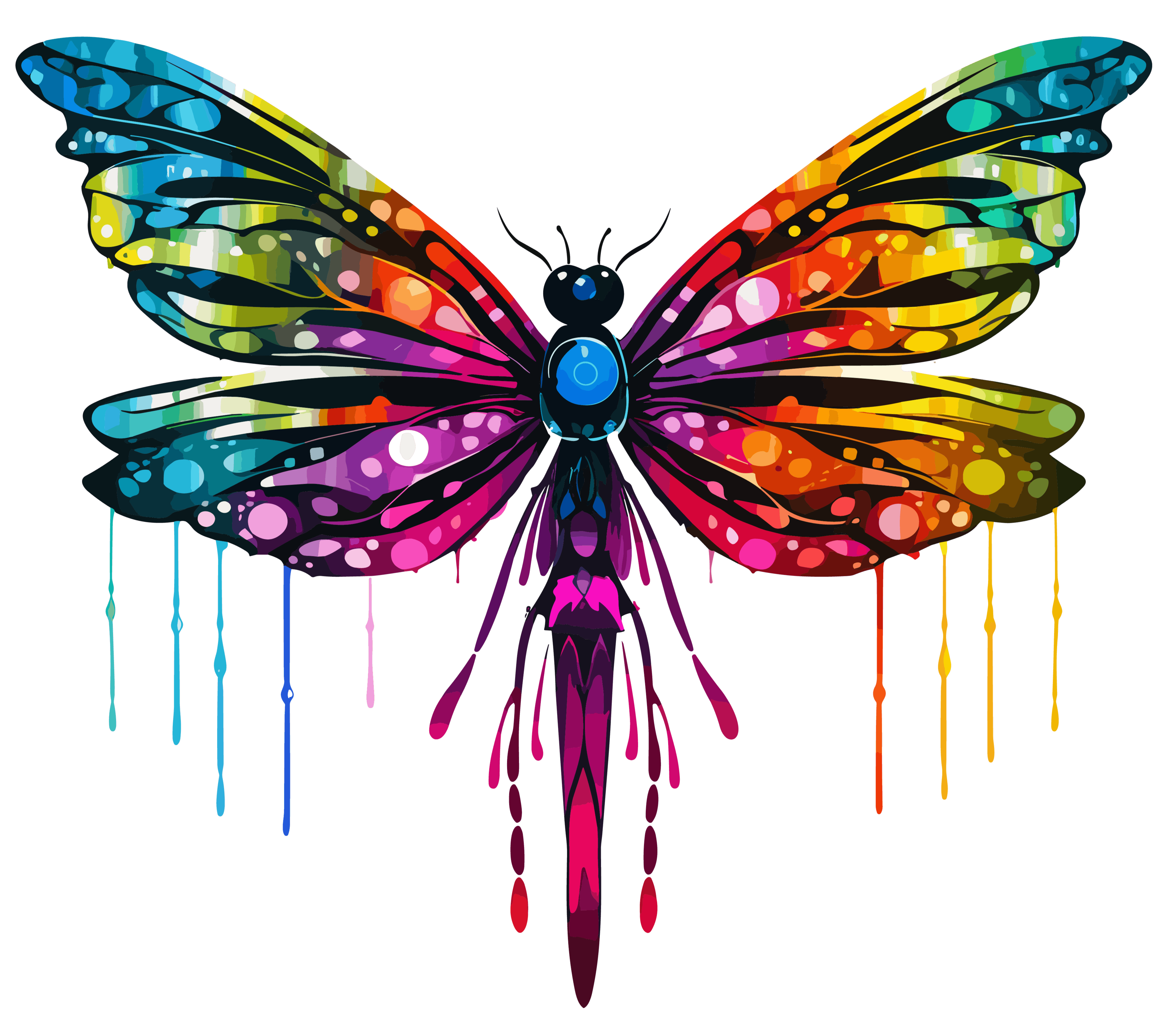 Dragonfly Color Dripping DTF (direct-to-film) Transfer – Twisted Image ...