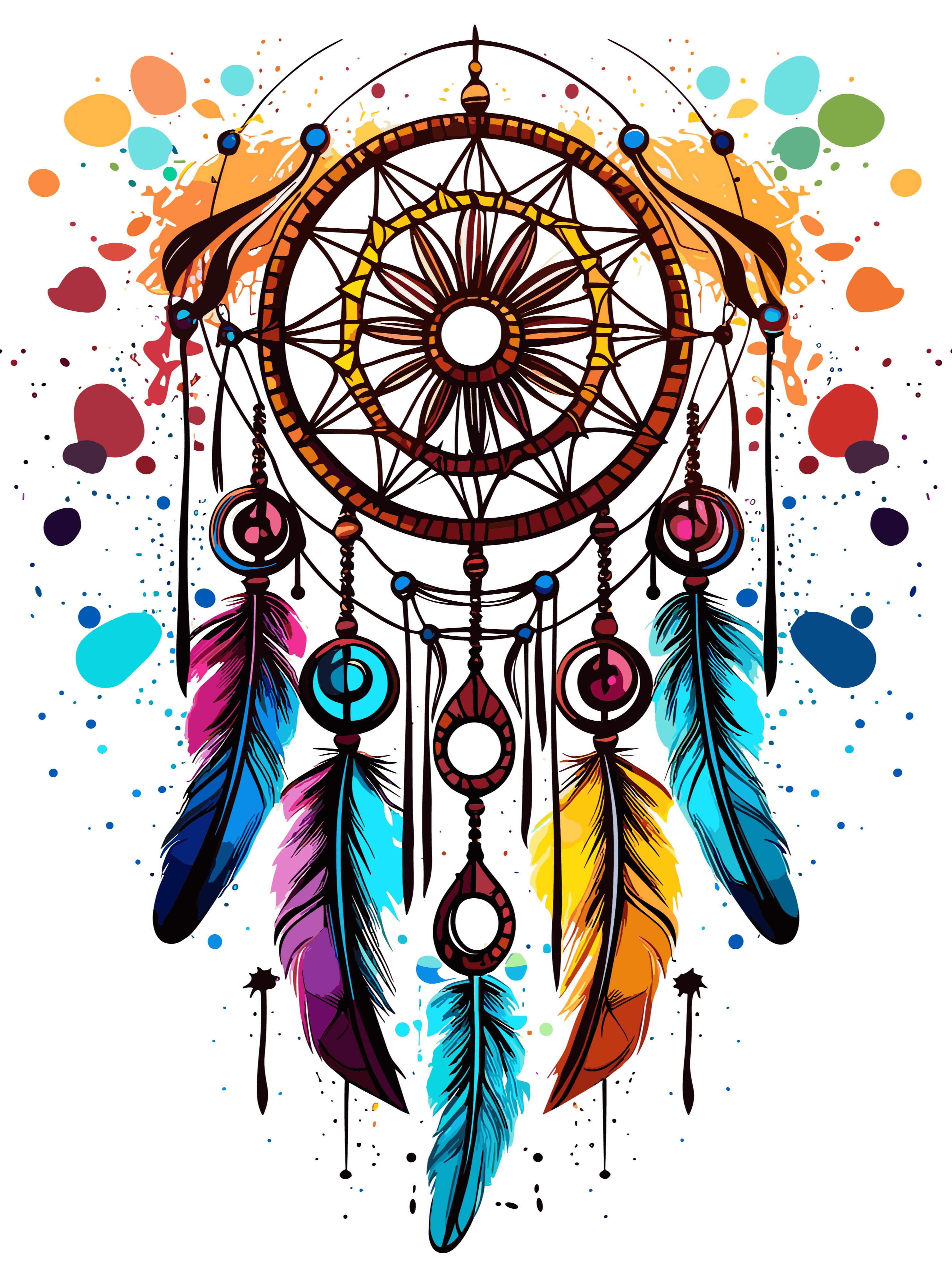 Dream Catcher Color Drip DTF (direct-to-film) Transfer – Twisted Image ...