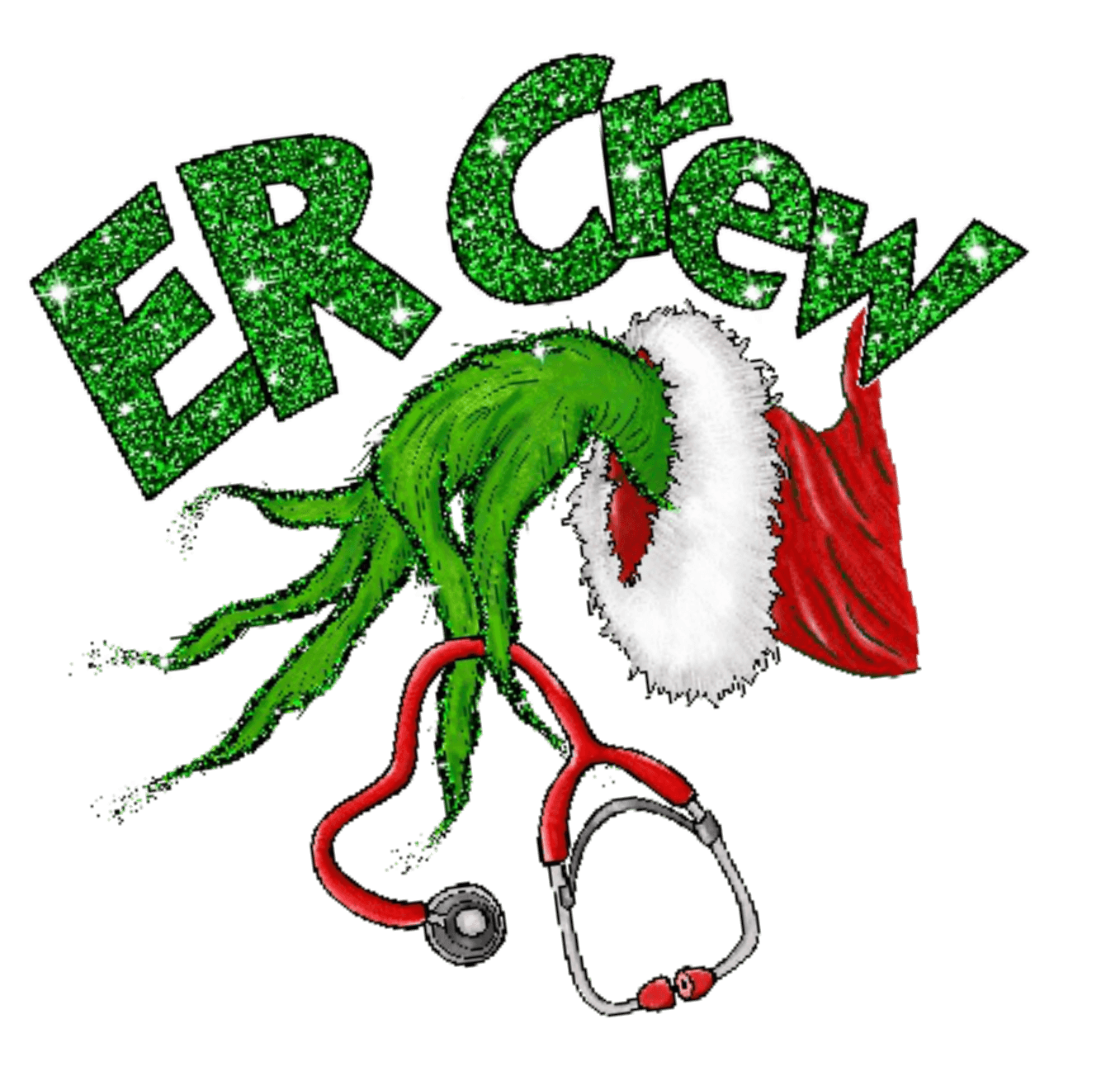 GMAN Hand ER Crew Faux Glitter DTF (direct-to-film) Transfer – Twisted ...