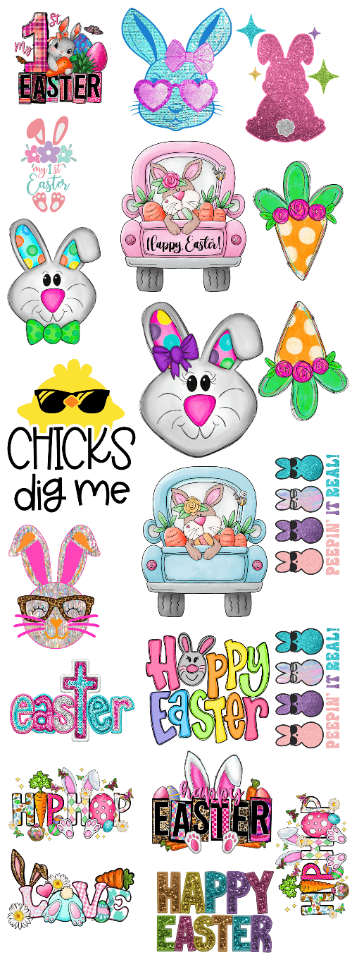 Easter Youth Sized Transfers 60"x22" DTF Ready to Ship Gang Sheet ...