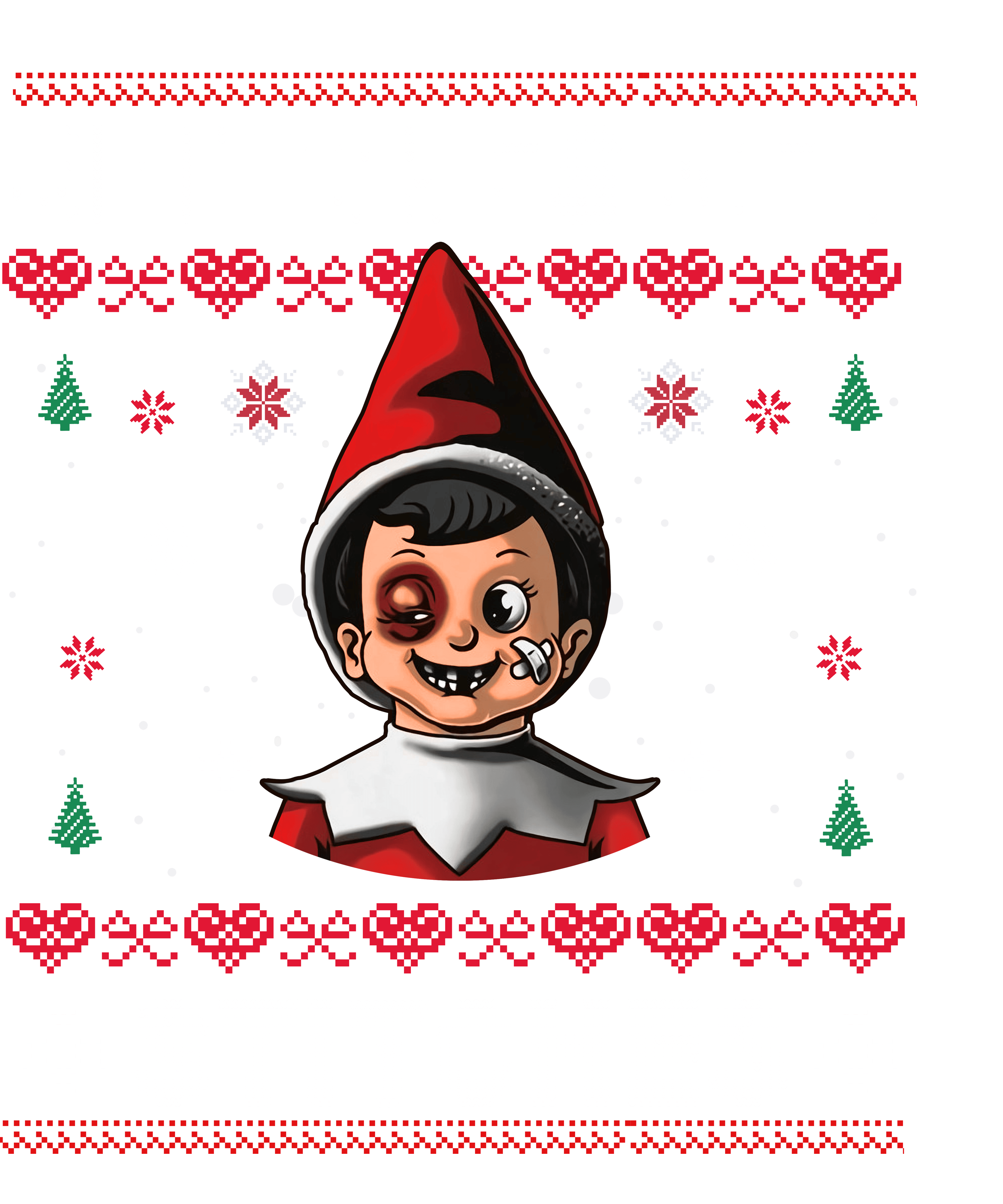 Elf Missing Teeth Ugly Sweater DTF (direct-to-film) Transfer – Twisted ...