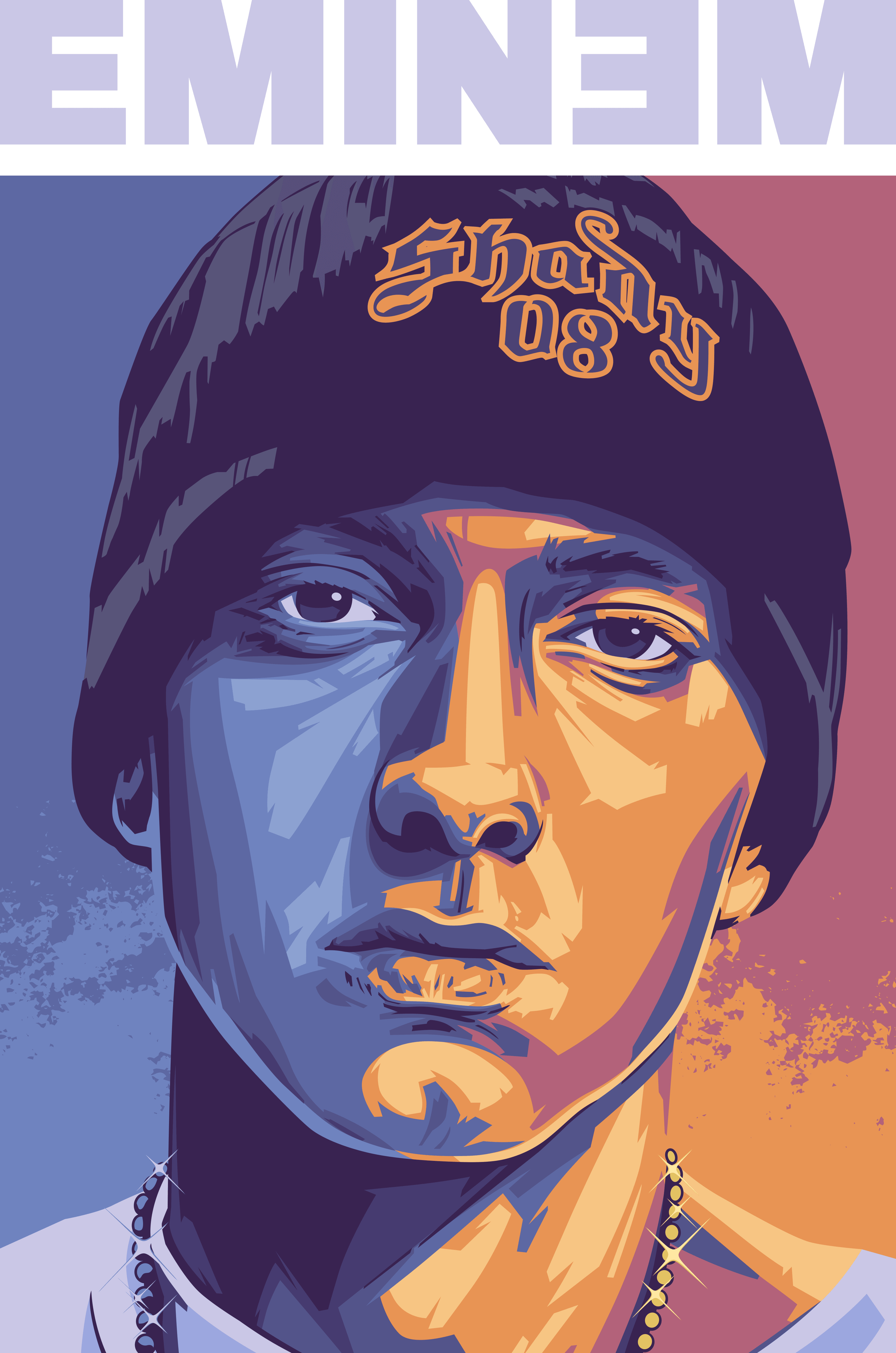 Eminem Shady 08 With Gold Chain DTF (direct-to-film) Transfer – Twisted ...