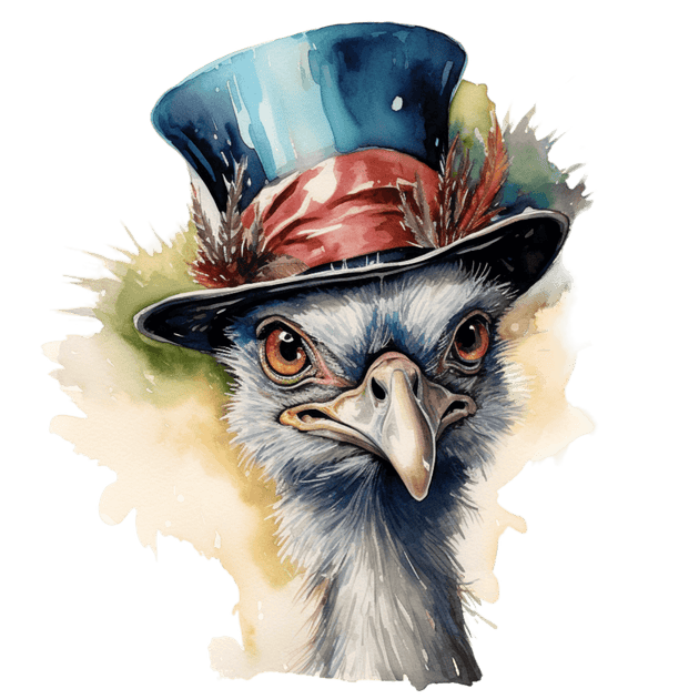 Emu Feather in Hat DTF (direct-to-film) Transfer – Twisted Image Transfers