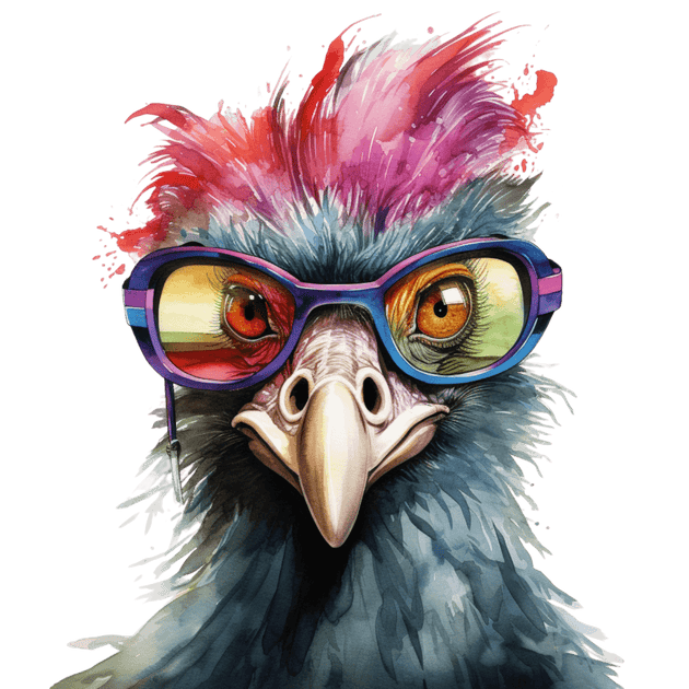 Emu in Colorful Shades DTF (direct-to-film) Transfer – Twisted Image ...