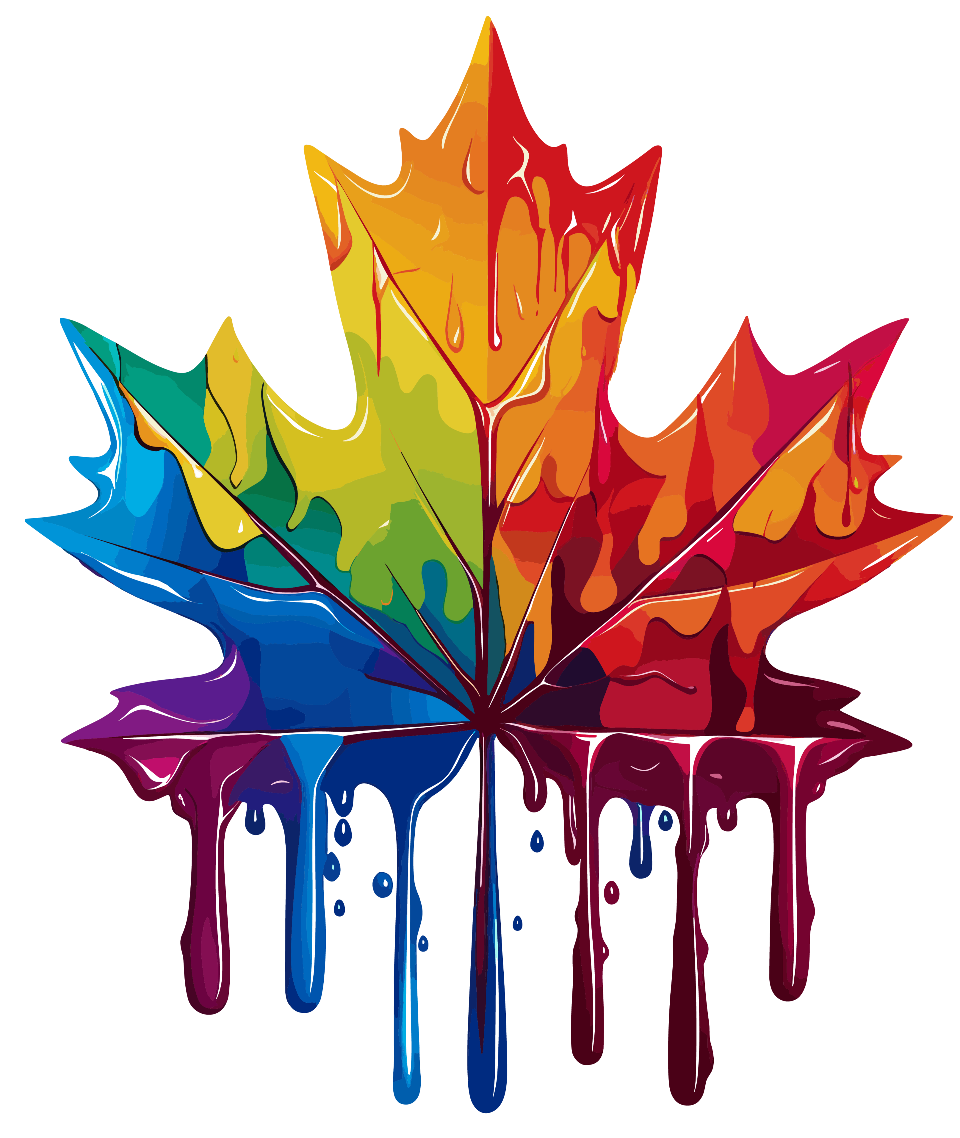 Fall Leaf Color Drip DTF (direct-to-film) Transfer – Twisted Image ...