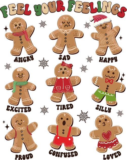 Feel your Feelings Gingerbread Men DTF (direct-to-film) Transfer ...