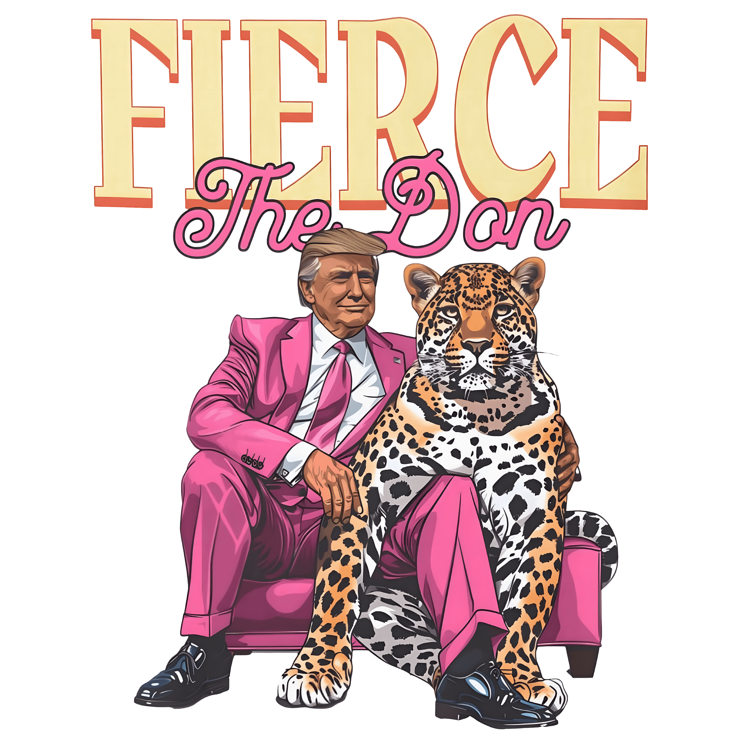 Fierce Trump in Pink With Big Cat DTF (direct-to-film) Transfer ...