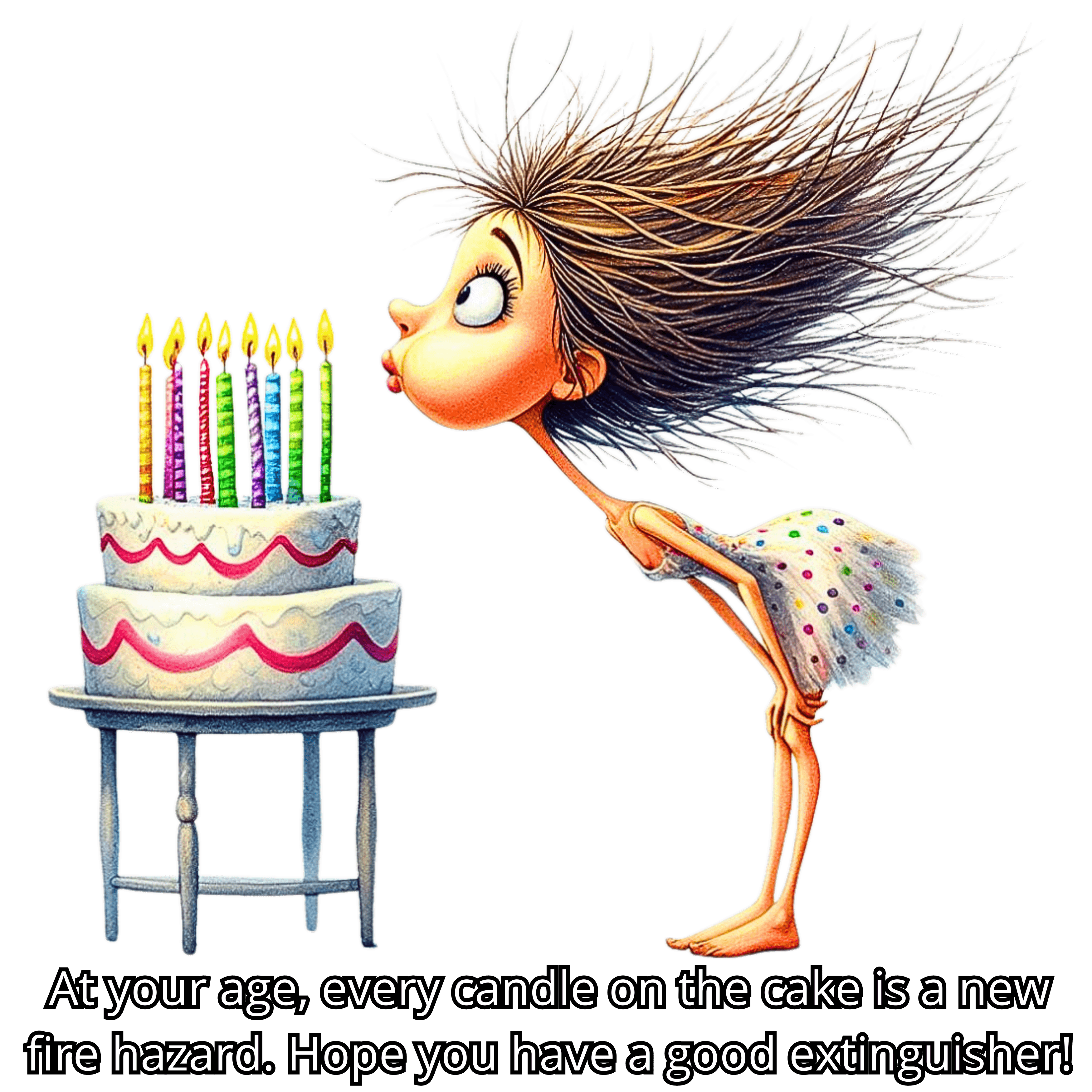 Fire Hazard Birthday Girl in Polka Dots DTF (direct-to-film) Transfer ...