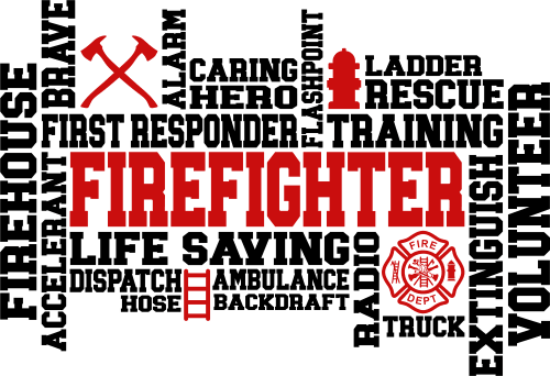 Firefighter Word Art DTF (direct-to-film) Transfer – Twisted Image ...