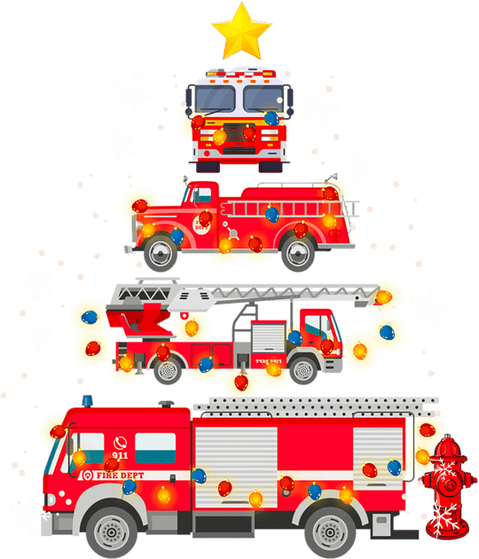 Fire Truck Tree DTF (direct-to-film) Transfer – Twisted Image Transfers