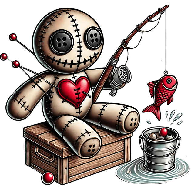 Fishing Voodoo Valentine's Day DTF (direct-to-film) Transfer – Twisted ...