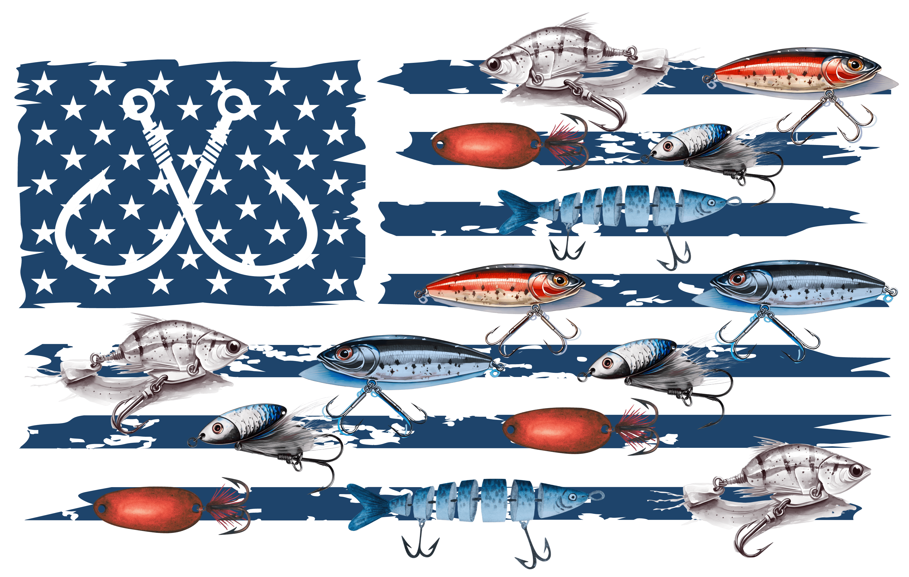 Flag of Lures DTF (direct-to-film) Transfer – Twisted Image Transfers