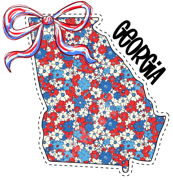 Floral GA with Bow DTF (direct-to-film) Transfer – Twisted Image Transfers