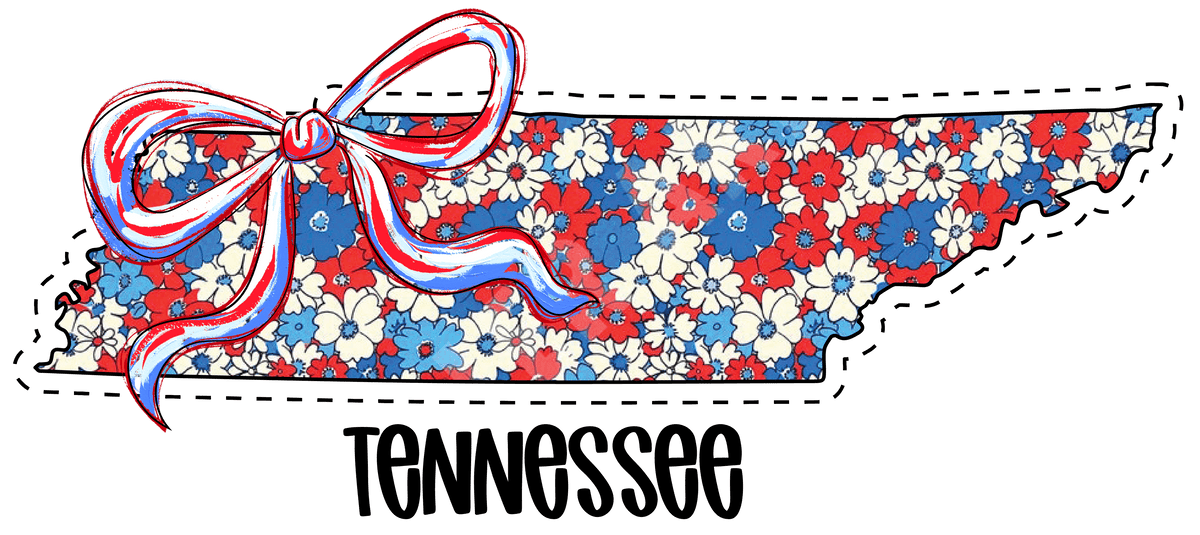 Floral TN with Bow DTF (direct-to-film) Transfer – Twisted Image Transfers