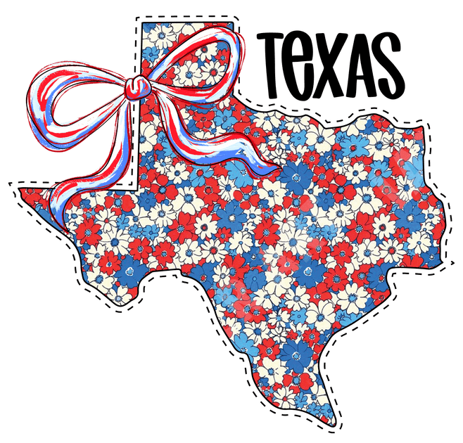 Floral TX with Bow DTF (direct-to-film) Transfer – Twisted Image Transfers