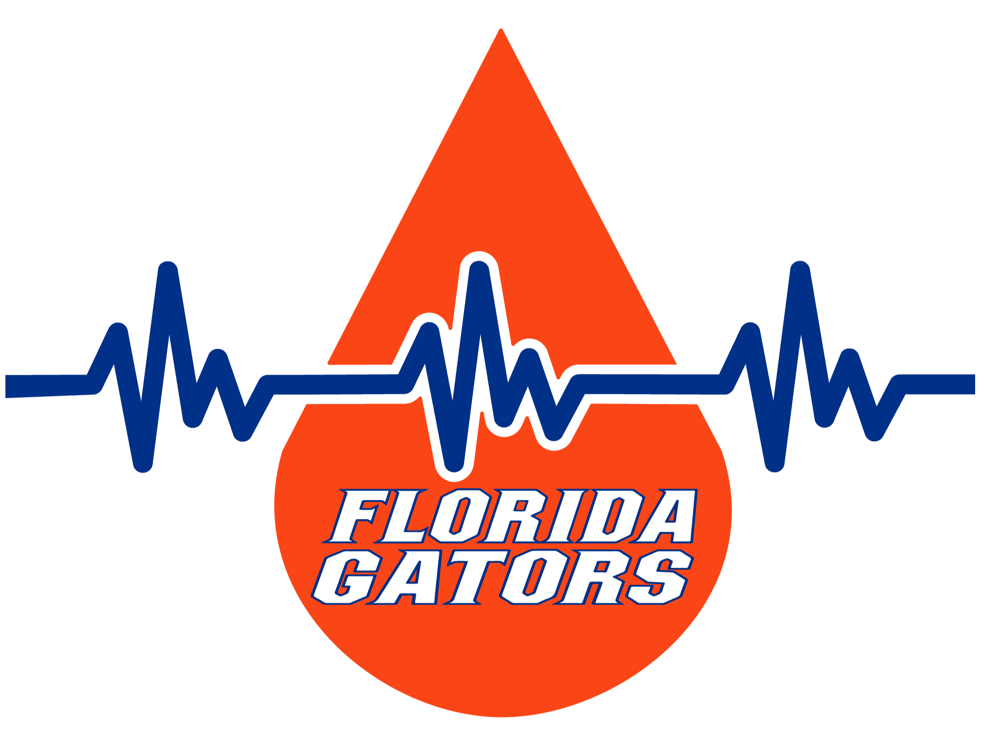 Florida Gators Blue Heartbeat DTF (direct-to-film) Transfer – Twisted ...