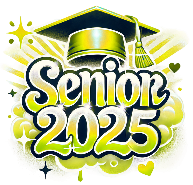 Fluffy Yellow Senior 2025 Airbrushed DTF (direct-to-film) Transfer ...