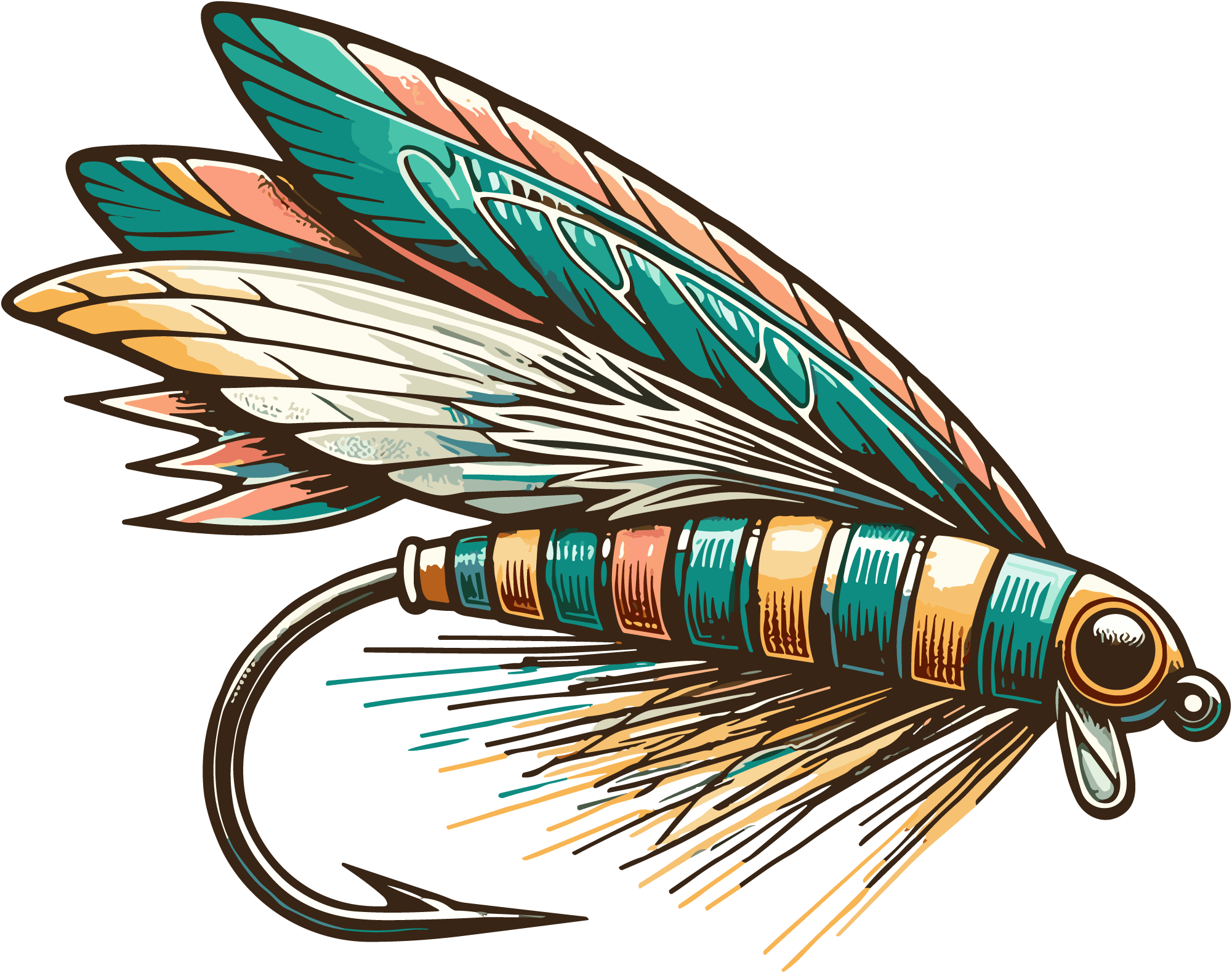 Fly Fish Lure DTF (direct-to-film) Transfer – Twisted Image Transfers