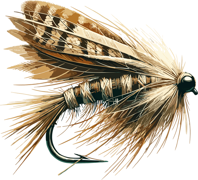 Fly Fish Lure Brown & Tan DTF (direct-to-film) Transfer – Twisted Image ...