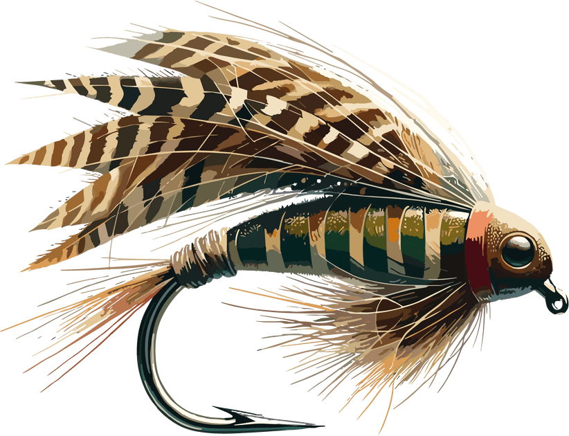 Fly Fishing Lure Green & Brown DTF (direct-to-film) Transfer – Twisted ...