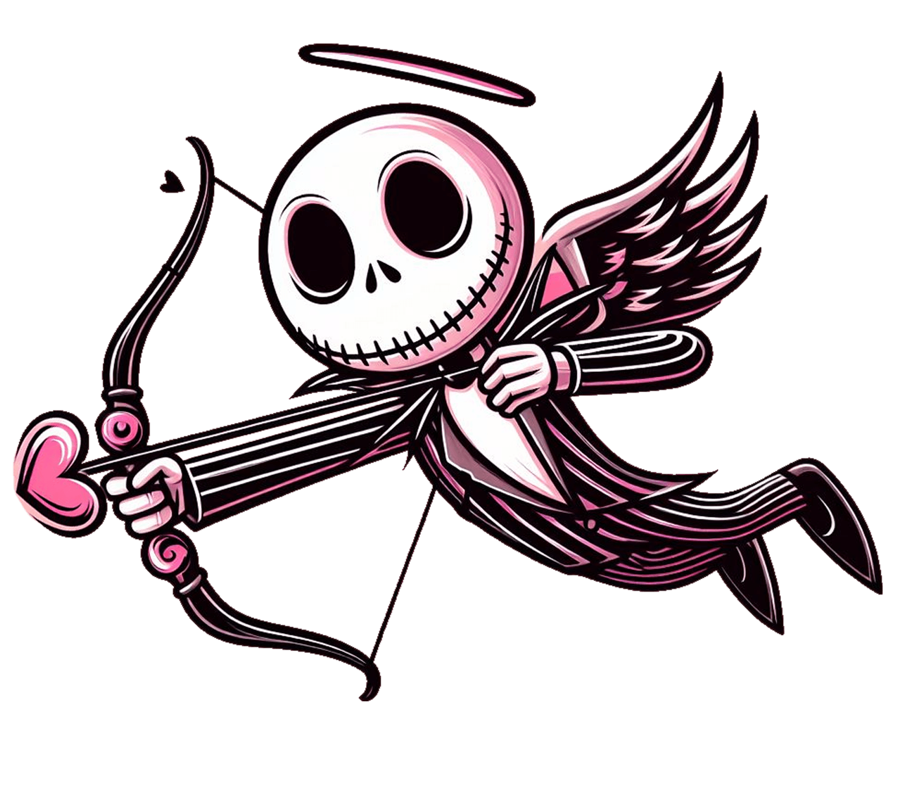 Flying Jack Skellington Cupid Valentine DTF (direct-to-film) Transfer ...