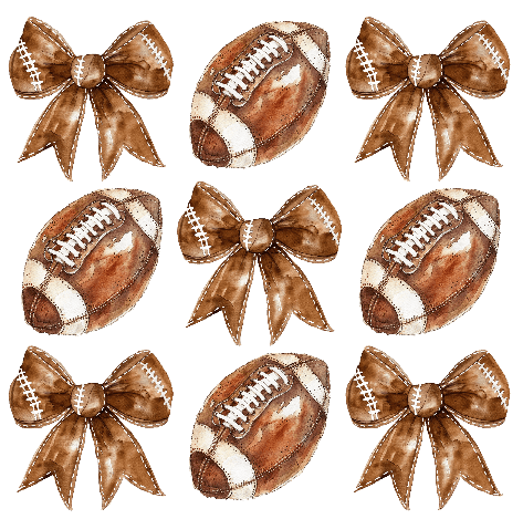 Football With Bow Coquette Sports DTF (direct-to-film) Transfer ...