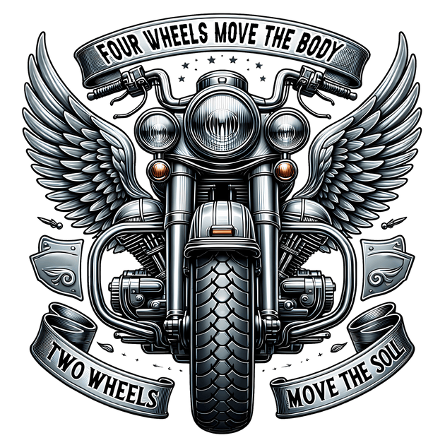 Four Wheels Move the Body Bike DTF (direct-to-film) Transfer – Twisted ...