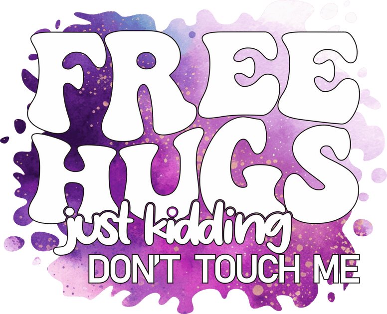 Free Hugs Purple Color Splash DTF (direct-to-film) Transfer – Twisted ...