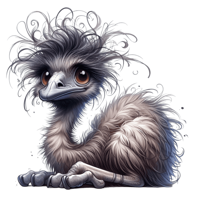 Funny Emu Sitting Pretty DTF (direct-to-film) Transfer – Twisted Image ...