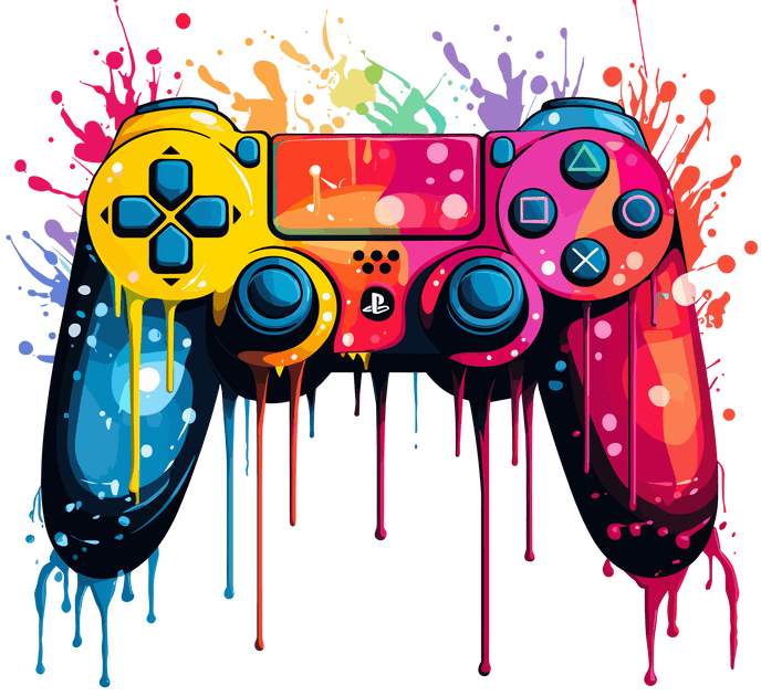 Game Controller Color Drip DTF (direct-to-film) Transfer – Twisted ...