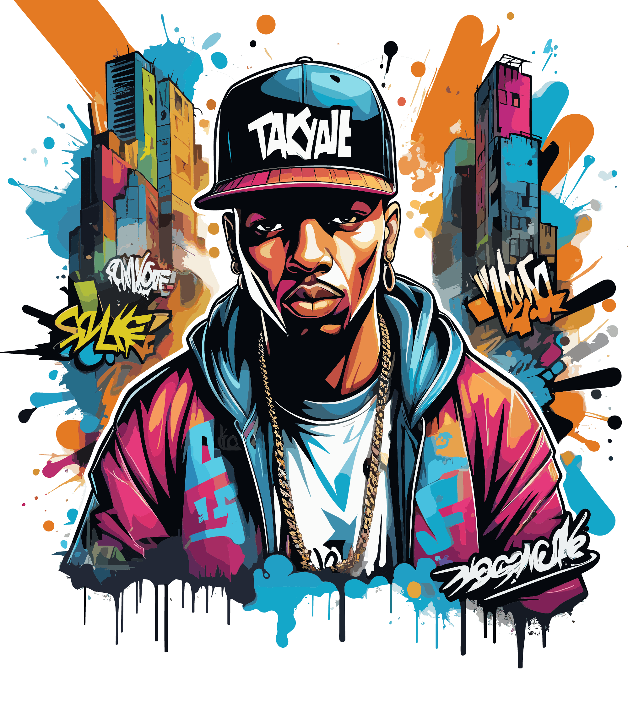 Gangster in Hat Color Drip DTF (direct-to-film) Transfer – Twisted ...