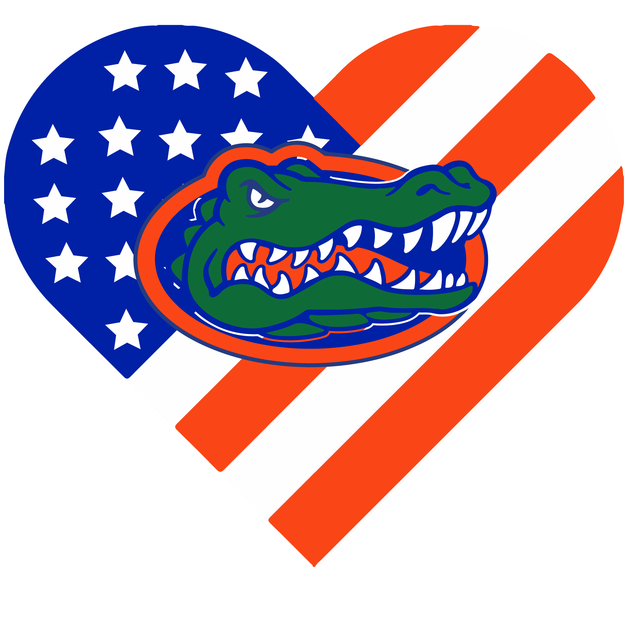Gator in Heart Flag DTF (direct-to-film) Transfer – Twisted Image Transfers