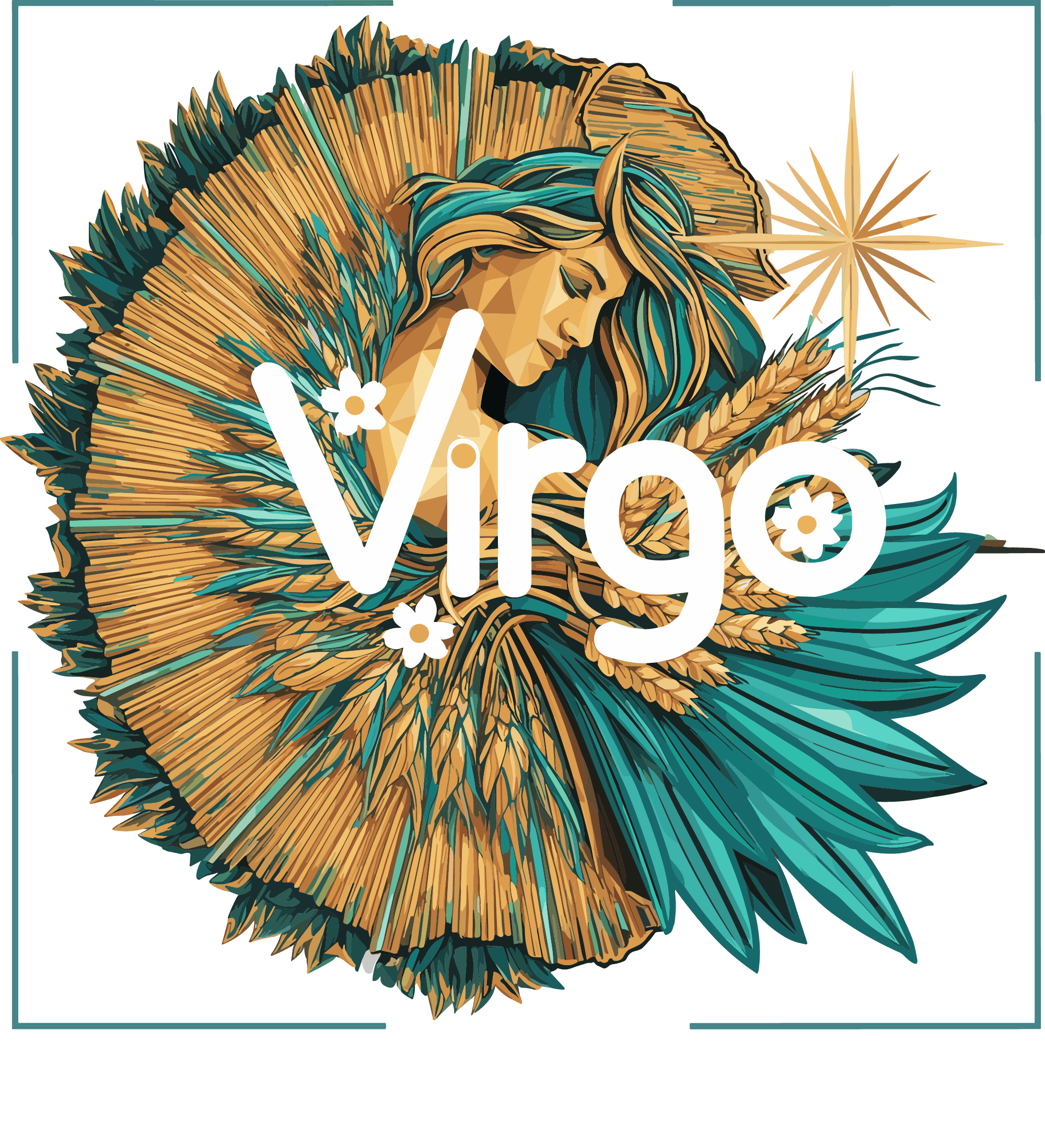 Gold Star Virgo Woman DTF (direct-to-film) Transfer – Twisted Image ...