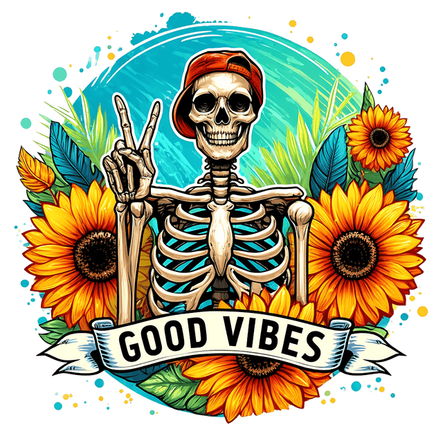 Good Vibes Hat Backwards & Peace Sign DTF (direct-to-film) Transfer ...