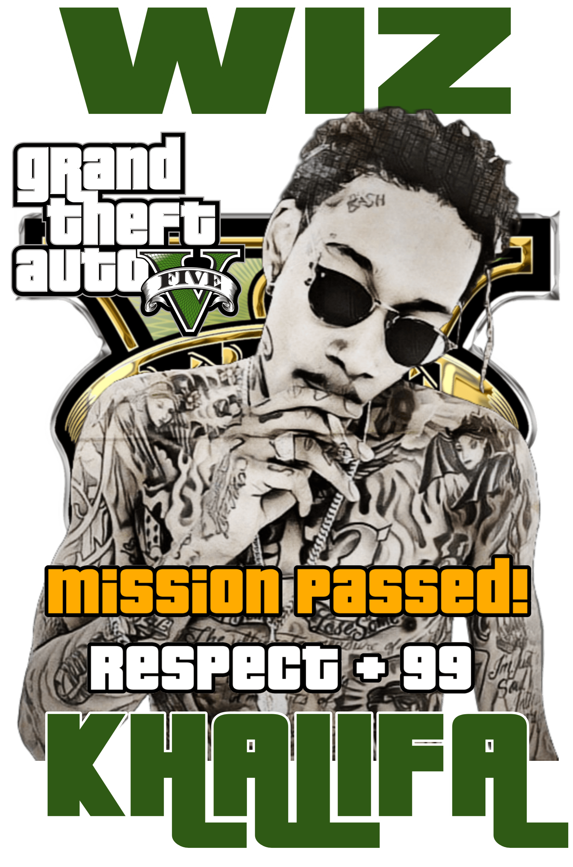 Grand Theft Wiz Khalifa Respect 99 DTF (direct-to-film) Transfer ...
