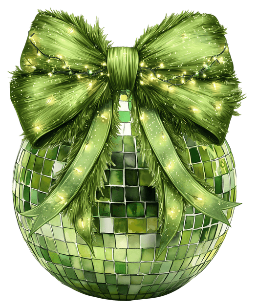 Green Ornament With Bow on Top DTF (direct-to-film) Transfer – Twisted ...