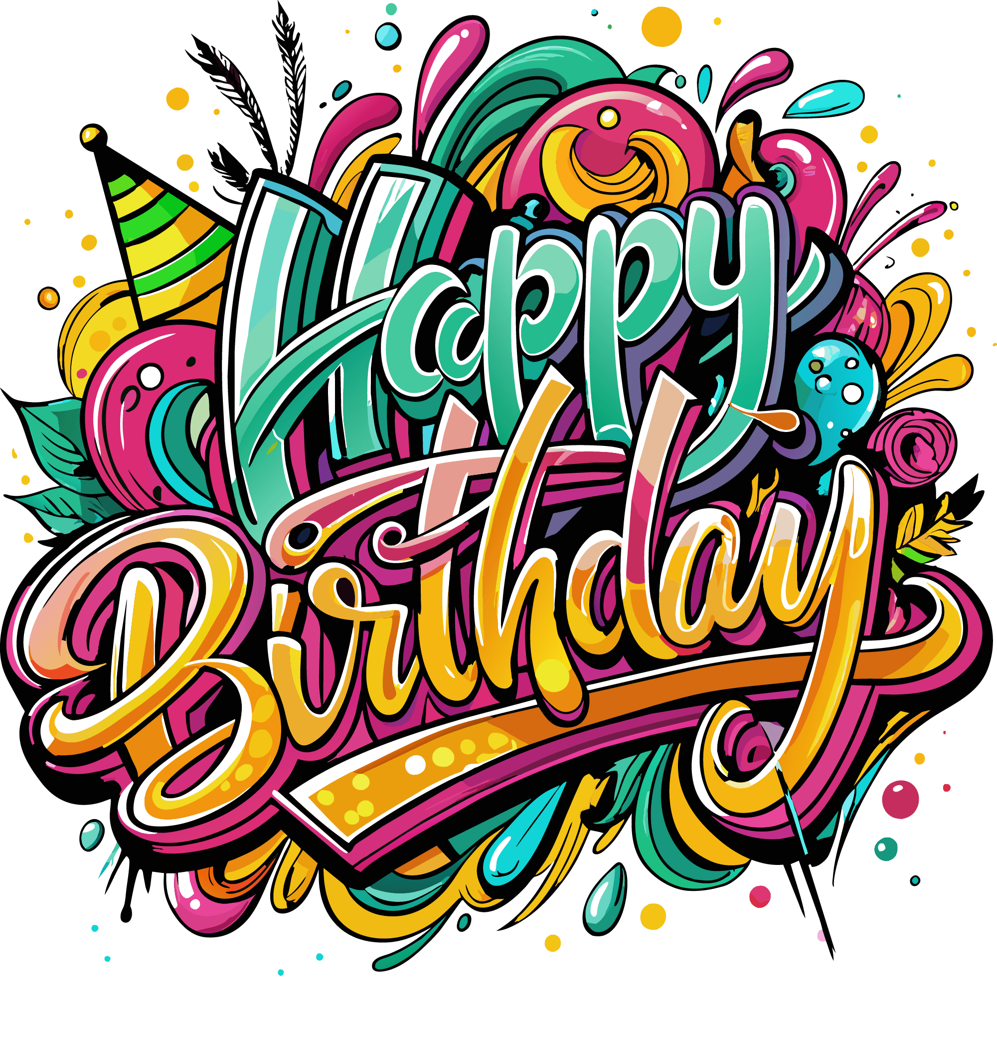 Happy Birthday Colorful DTF (direct-to-film) Transfer – Twisted Image ...