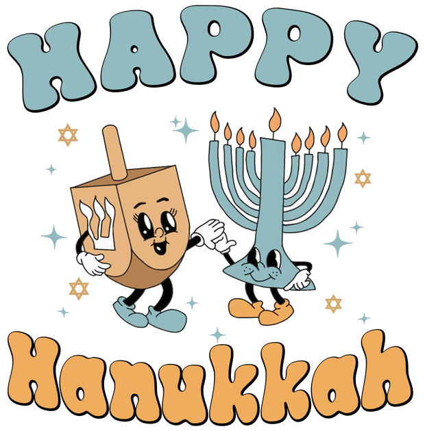 Happy Hanukkah Characters DTF (direct-to-film) Transfer – Twisted Image ...