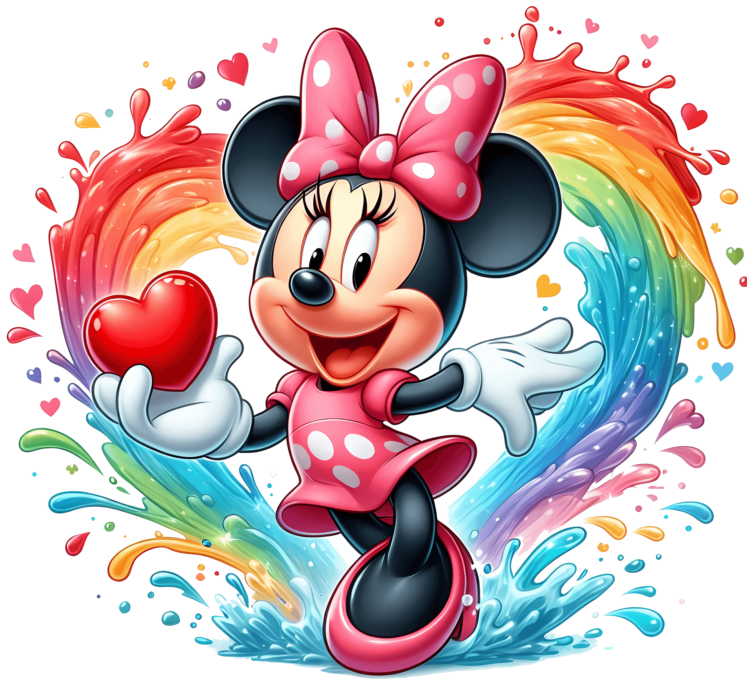 Heart Color Drip Smiling Minnie DTF (direct-to-film) Transfer – Twisted ...