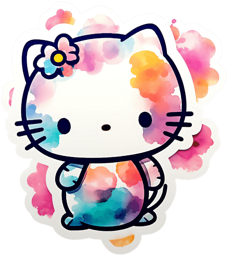 Hello Kitty With Distressed Colors DTF (direct-to-film) Transfer ...