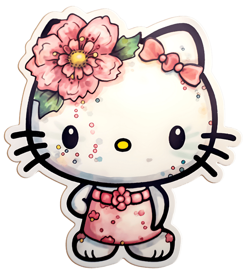 Hello Kitty With Pink Belt DTF (direct-to-film) Transfer – Twisted ...