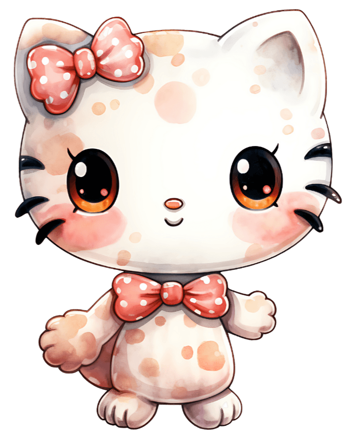 Hello Kitty With Polka Dot Bows DTF (direct-to-film) Transfer – Twisted ...